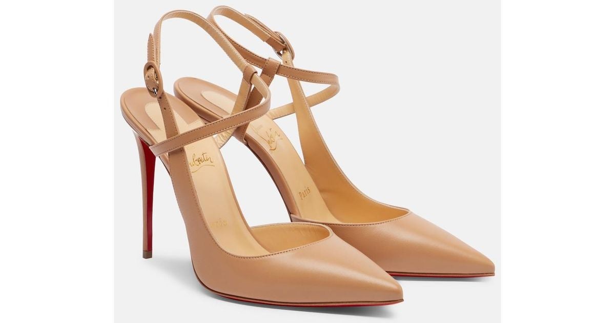 Christian Louboutin Jenlove 100 Leather D'Orsay Pumps in Brown | Lyst