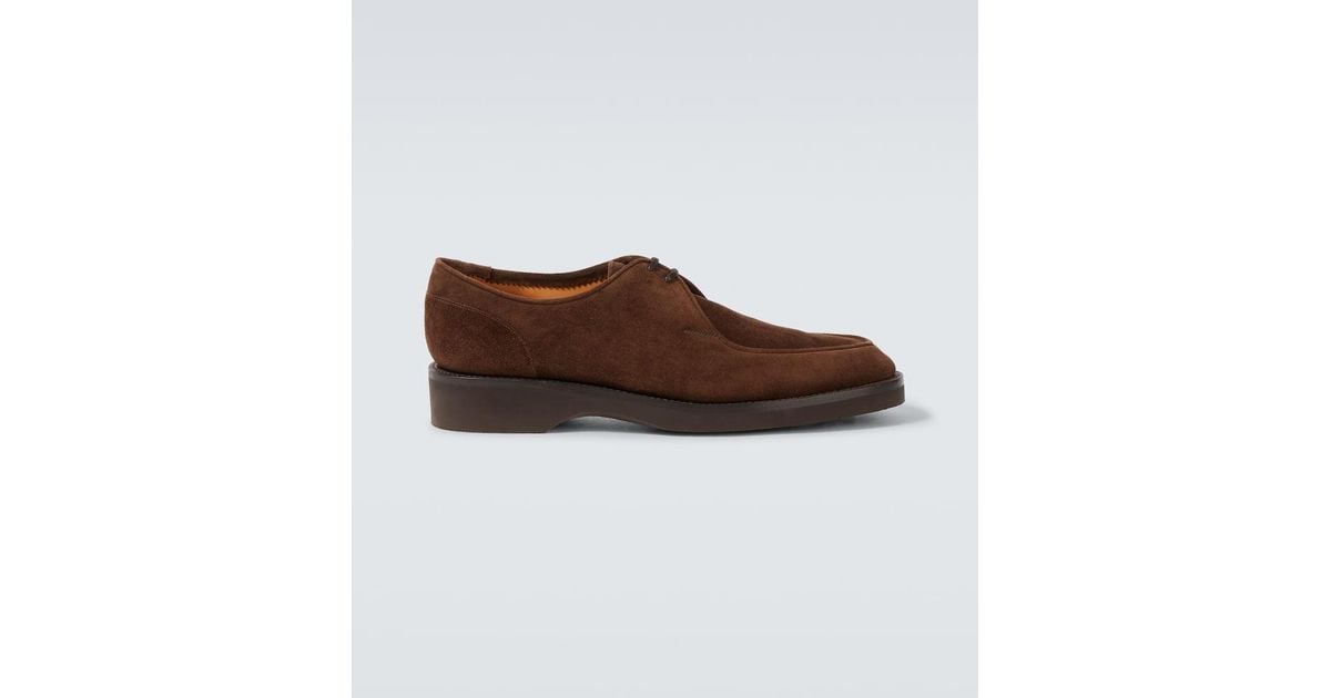 John Lobb Ted Suede Derby Shoes in Brown for Men | Lyst