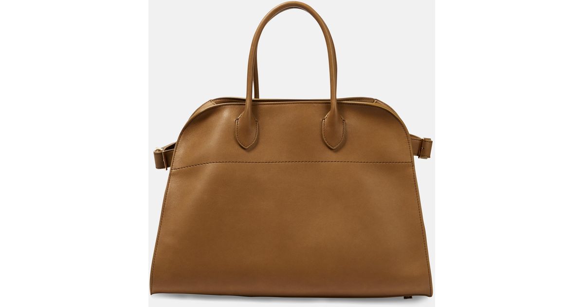 The Row Soft Margaux 15 Leather Tote Bag in Brown | Lyst