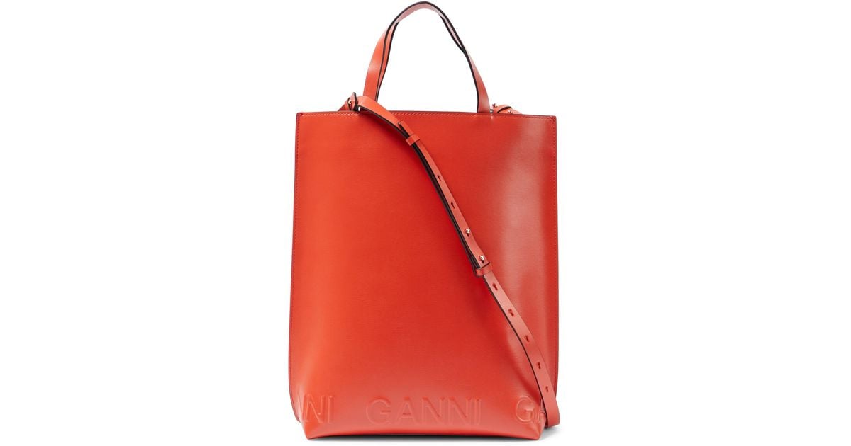 Ganni Medium Leather Tote Bag | Lyst