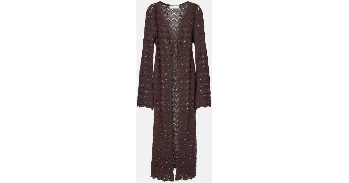 Bananhot Boha Pointelle Cotton-Blend Beach Cover-Up in Brown | Lyst UK