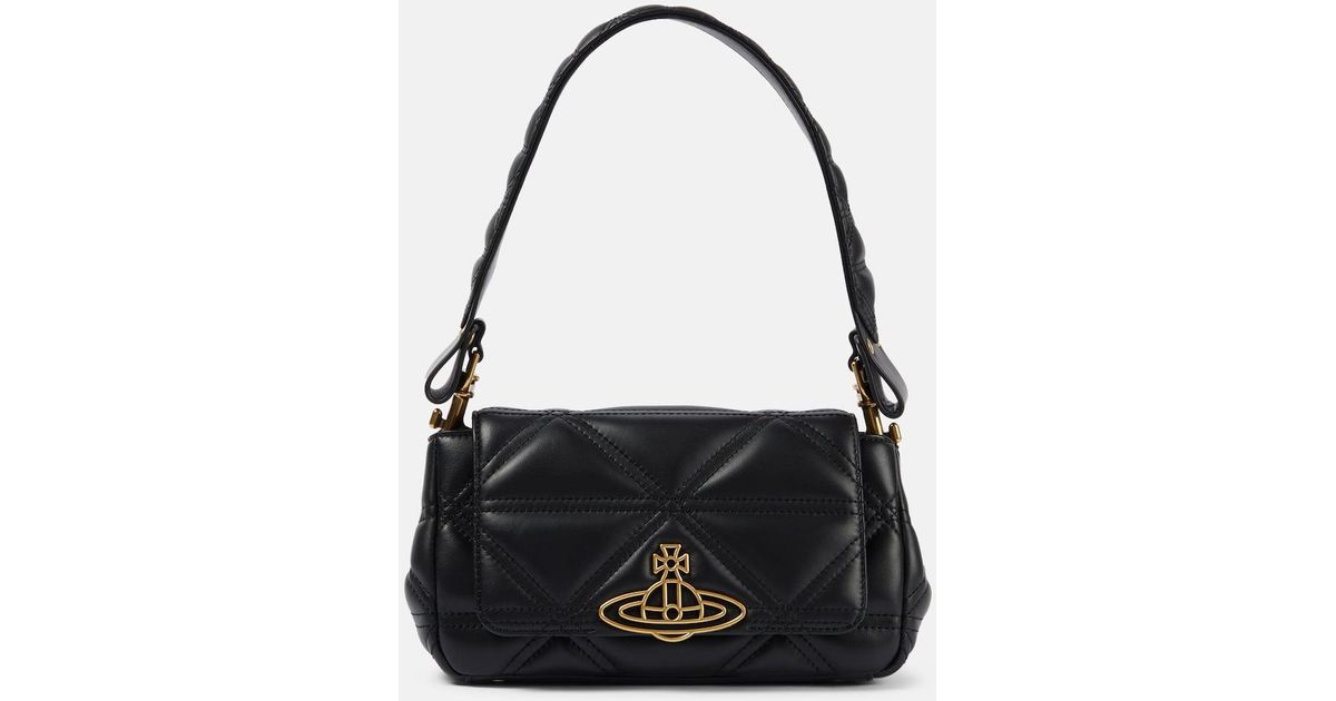 Vivienne Westwood Hazel Medium Quilted Leather Shoulder Bag in Black | Lyst