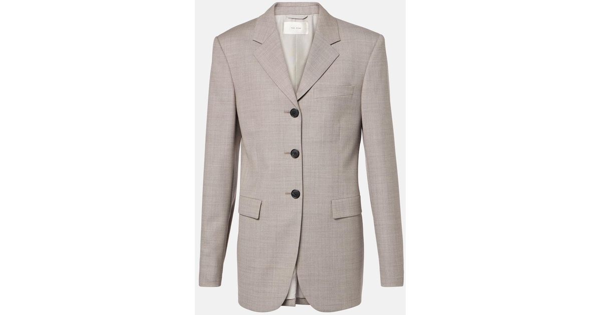 The Row Selene Wool Jacket in Gray | Lyst