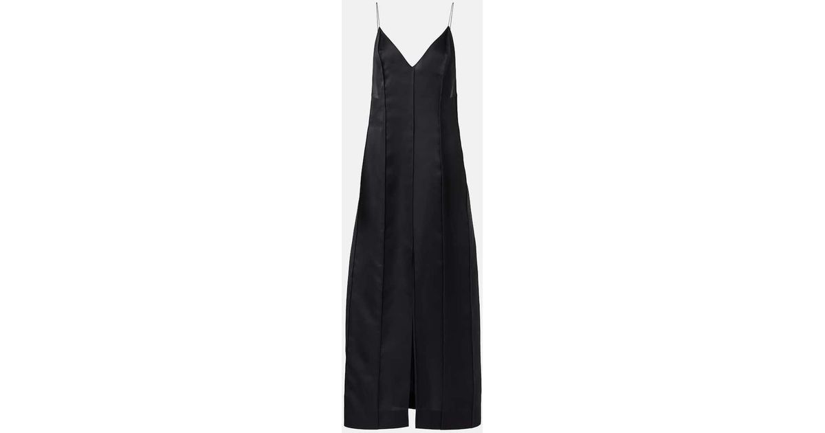KHAITE Tully Silk Gazar Slip Dress in Blue | Lyst