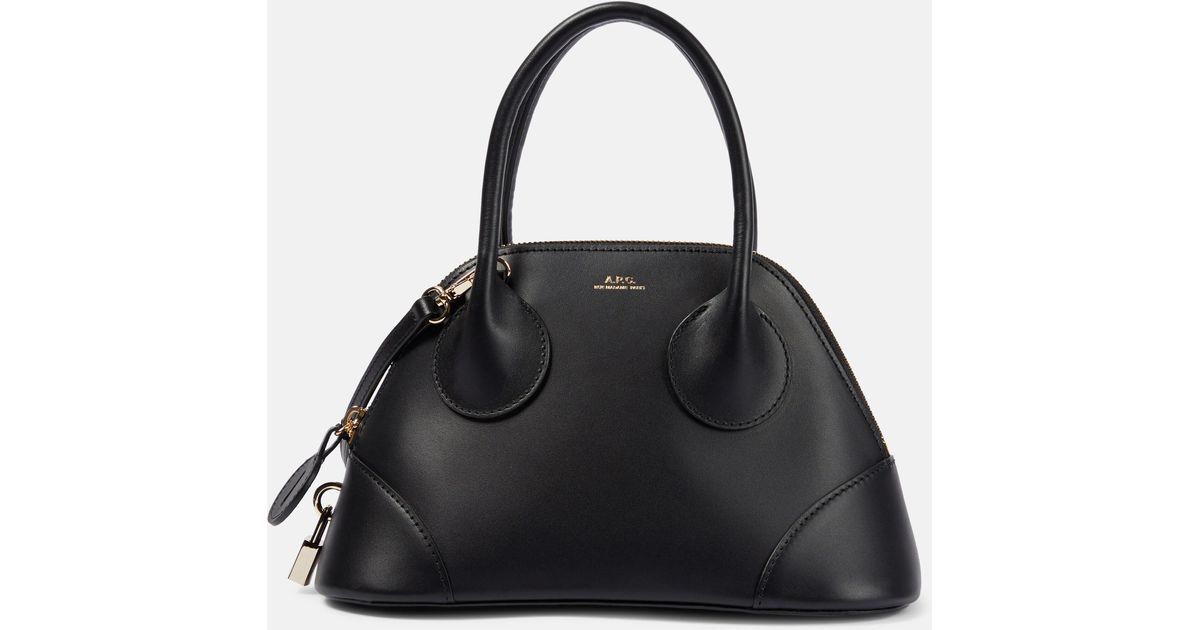 Apc Emma Small Leather Tote Bag In Black Lyst