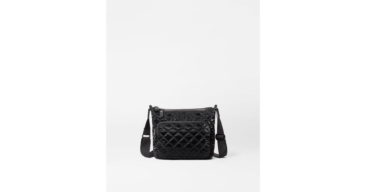 MZ Wallace Black Liquid Metro Scout Crossbody Deluxe in White | Lyst