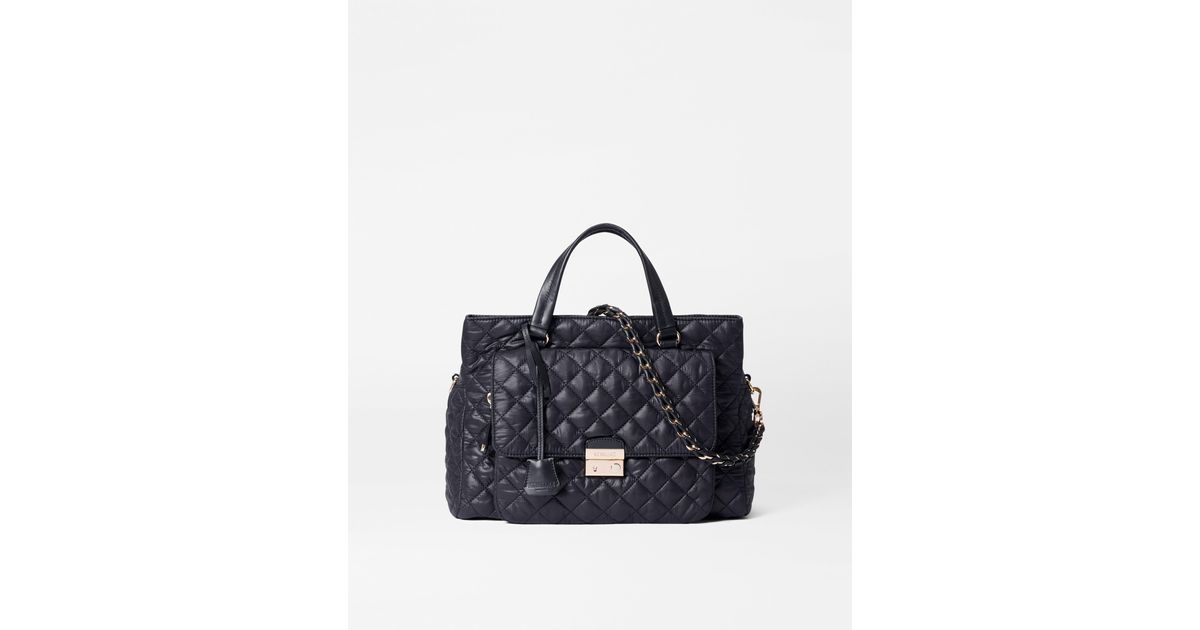 MZ Wallace Black Crosby Lock Satchel in Blue | Lyst