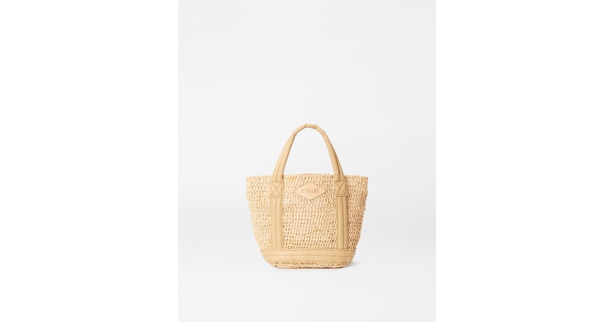 MZ Wallace Raffia/camel Mini Raffia Tote in Natural | Lyst