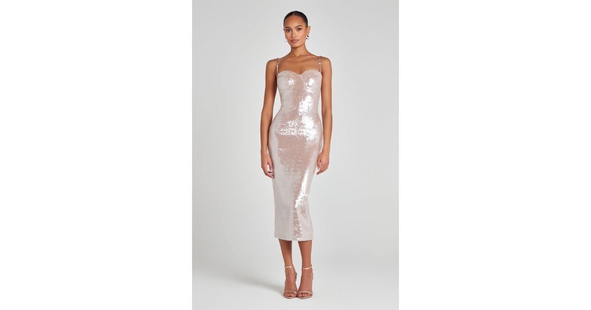 Nadine Merabi Nina Champagne Dress in White | Lyst