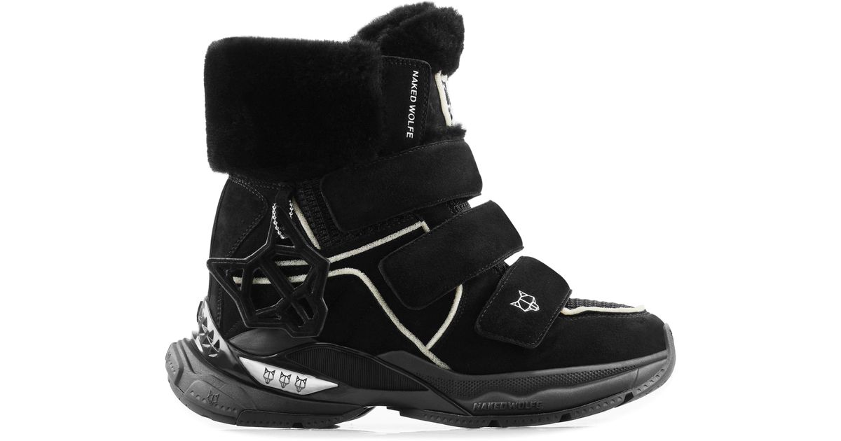 Naked Wolfe Summit Suede Mesh in Black | Lyst