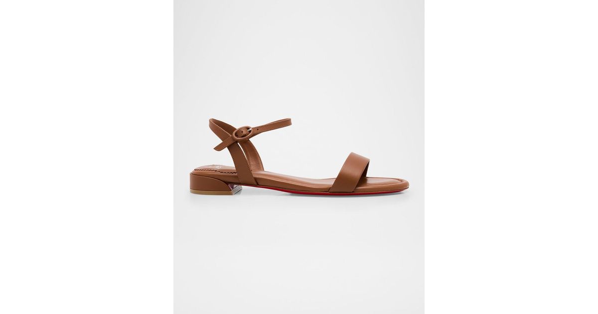 Christian Louboutin Sweet Jane Sole Ankle-Strap Sandals in Brown | Lyst