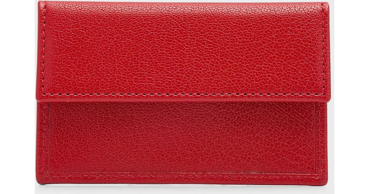 The Row Flap Card Case in Red | Lyst