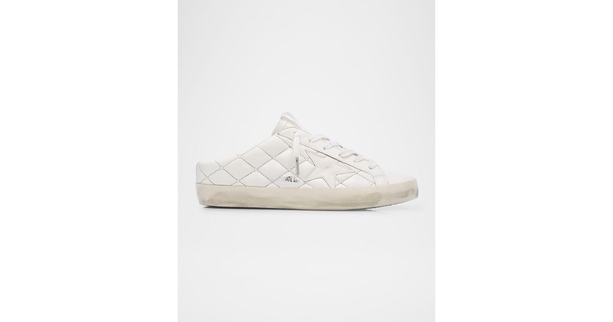 Golden Goose Super-Star Sabot Pearly Quilted Leather Mule Sneakers in ...
