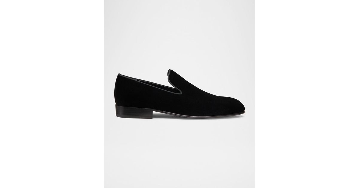 Stuart Weitzman Alfred Velvet Loafers in Black for Men | Lyst