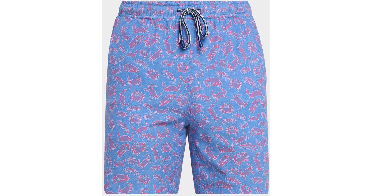 Peter Millar Crab Walk Swim Trunks in Blue for Men | Lyst