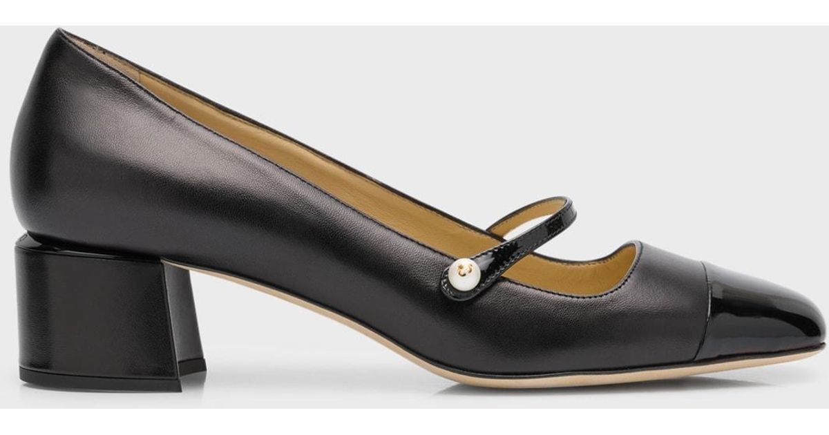 Jimmy Choo Elisa Mary Jane Ballerina Pumps in Black | Lyst