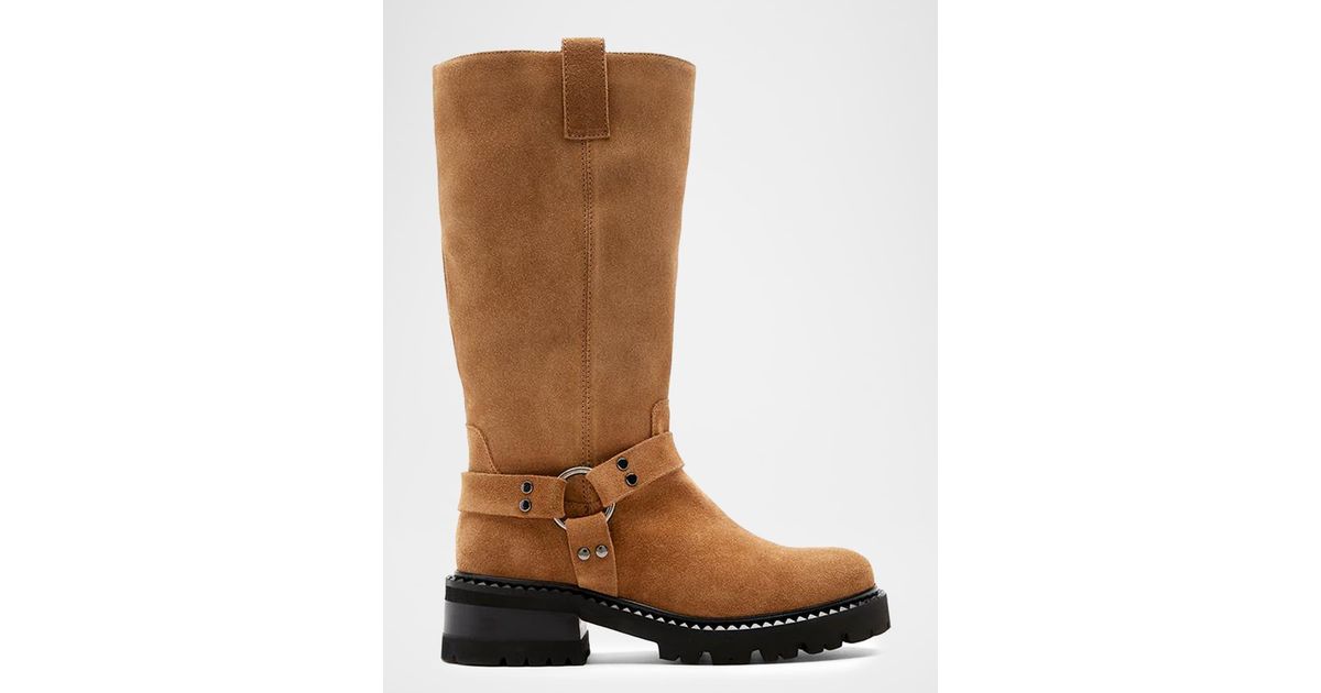 La Canadienne Chad Suede Lug Sole Knee-High Boots in Brown | Lyst