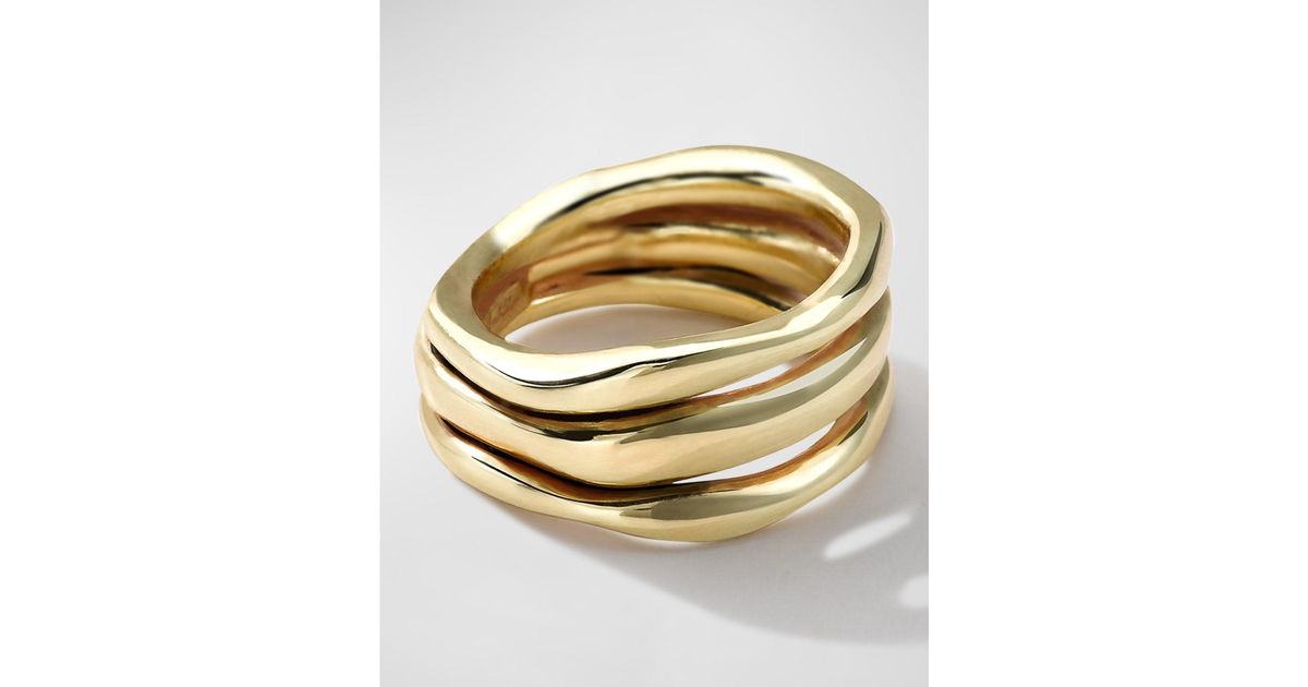 Ippolita Smooth Squiggle Triple Band Ring In 18k Gold in Metallic | Lyst