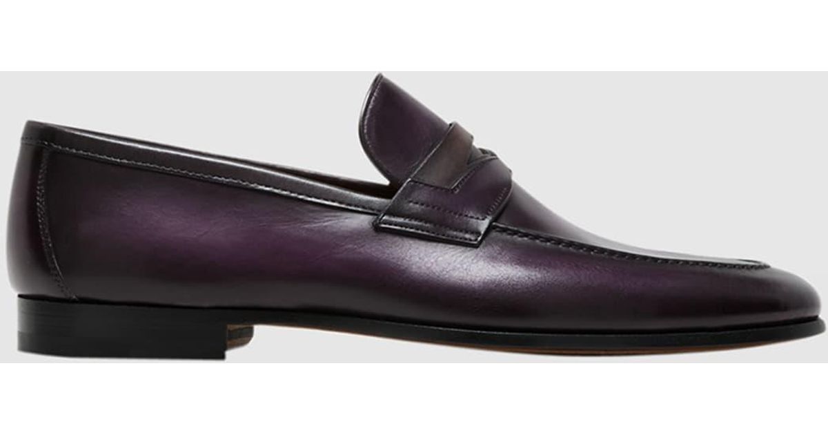 Magnanni Sasso Burnished Leather Penny Loafers for Men | Lyst Magnanni Sasso Burnished Leather Penny Loafers for Men | Lyst