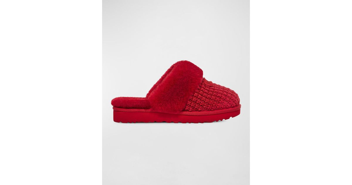 Ugg Cozy Knit Shearling Slippers In Red Lyst
