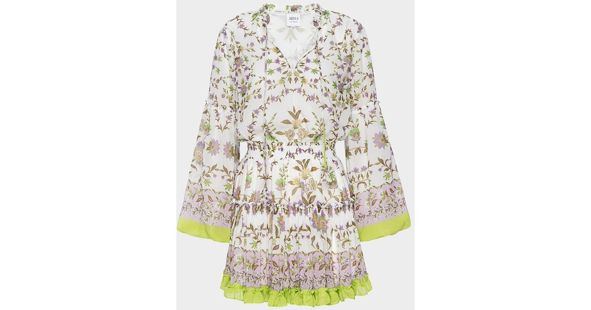 MISA Los Angles Elisabetta Mini Dress in Natural | Lyst