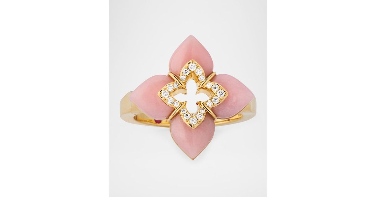 Roberto Coin Souffle 18K Diamond Venetian Princess Ring With Gemstones ...