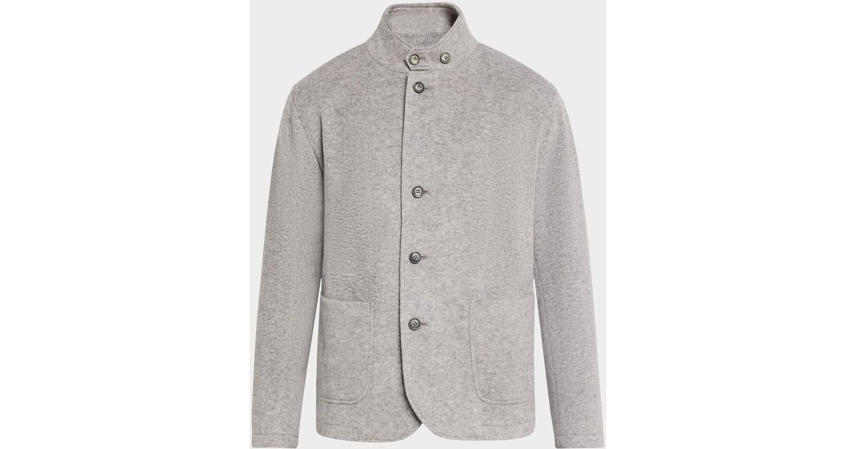 Peter Millar Crown Flex Fleece Zip Blazer in Gray for Men | Lyst