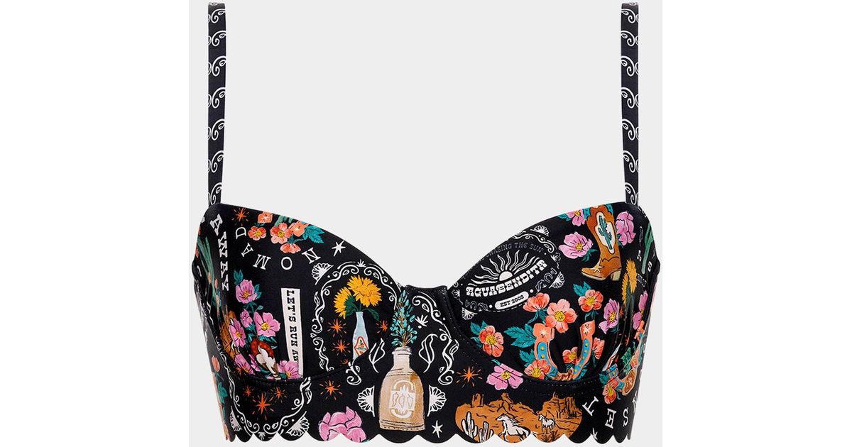 Agua Bendita Nopal Lauren Bikini Top in Black | Lyst