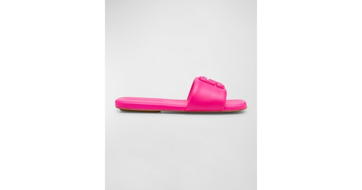 Marc Jacobs J Marc Leather Slide Sandals in Pink | Lyst