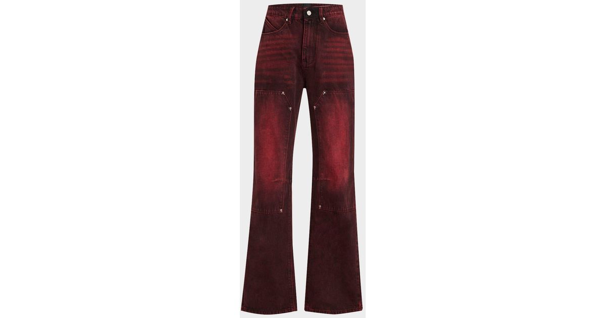 RTA Ricardo Grain Wash Jeans in Red for Men | Lyst