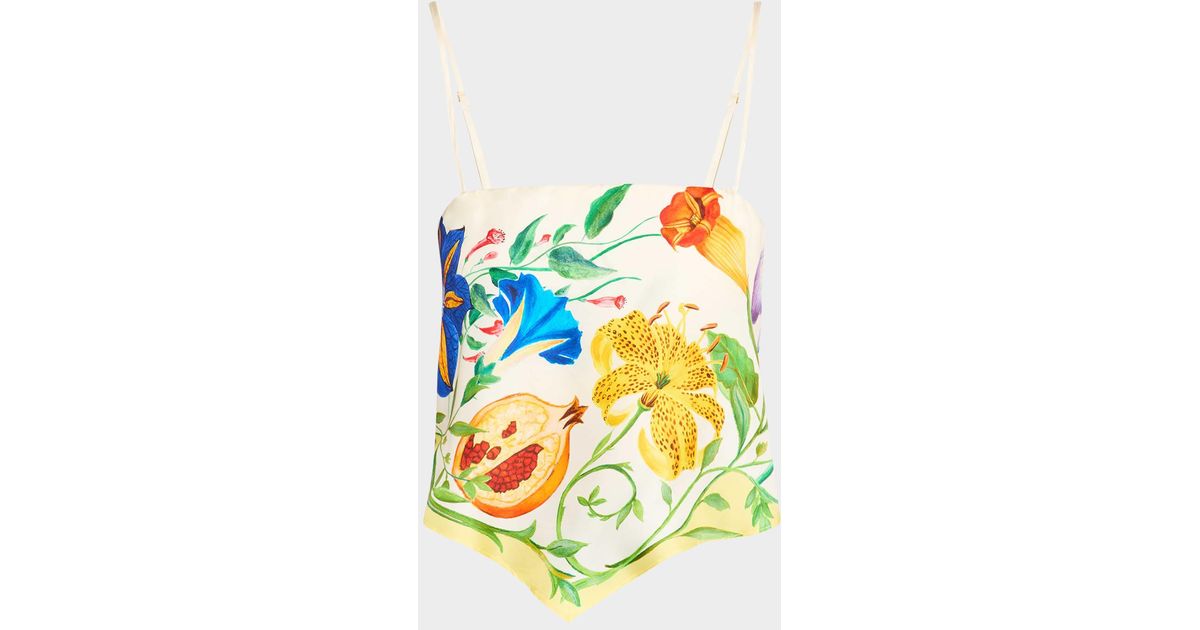 ALÉMAIS Flores Cropped Scarf Top in White | Lyst