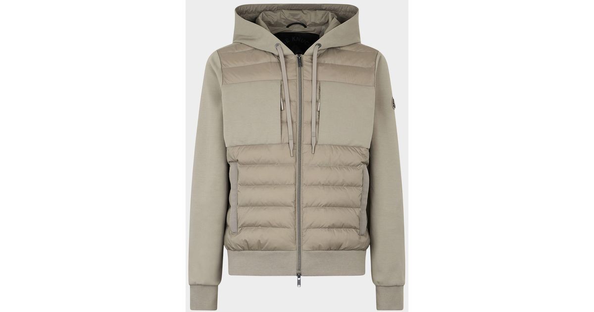 Moose Knuckles Air Down Garnier Hybrid Hoodie in Gray for Men | Lyst