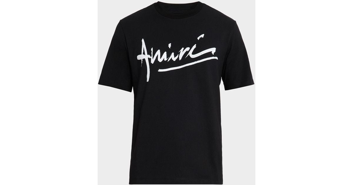 Amiri Apos;S Logo Script Cotton T-Shirt in Black for Men | Lyst