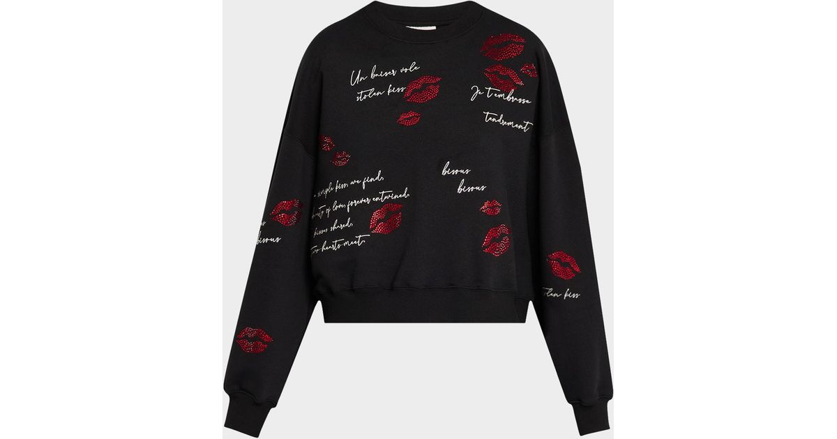 Cinq À Sept Brandy Kissing Booth Sequined Pullover in Black | Lyst