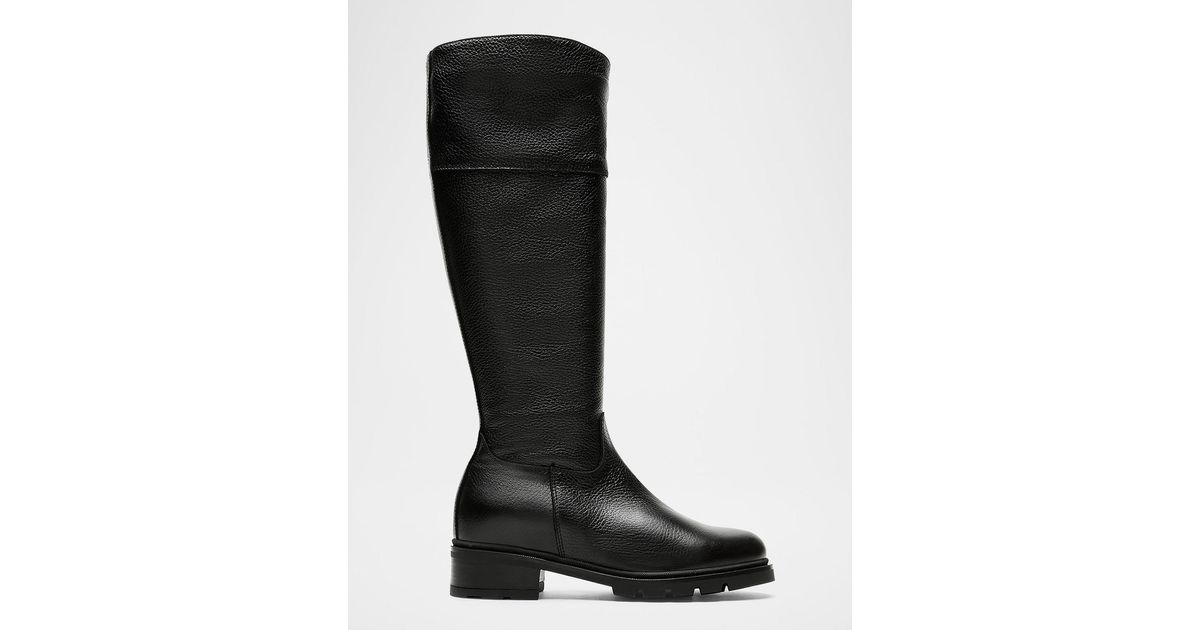 La Canadienne Scottie Leather Lug-Sole Knee-High Boots in Black | Lyst