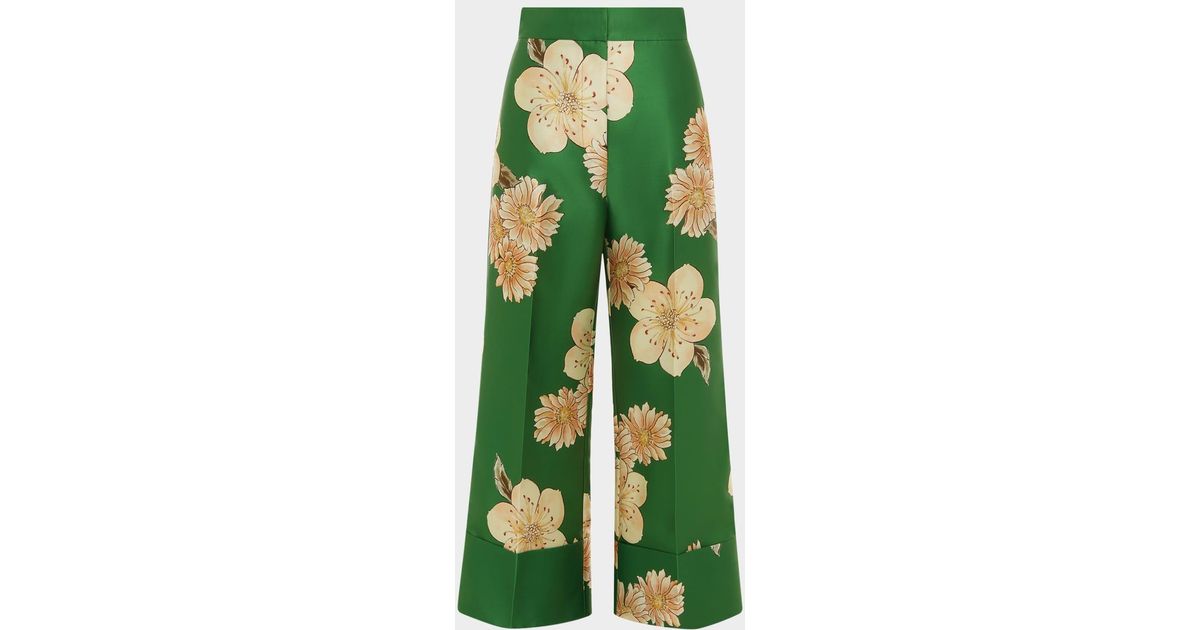 ALÉMAIS Sage Cuffed Wide-Leg Pants in Green | Lyst