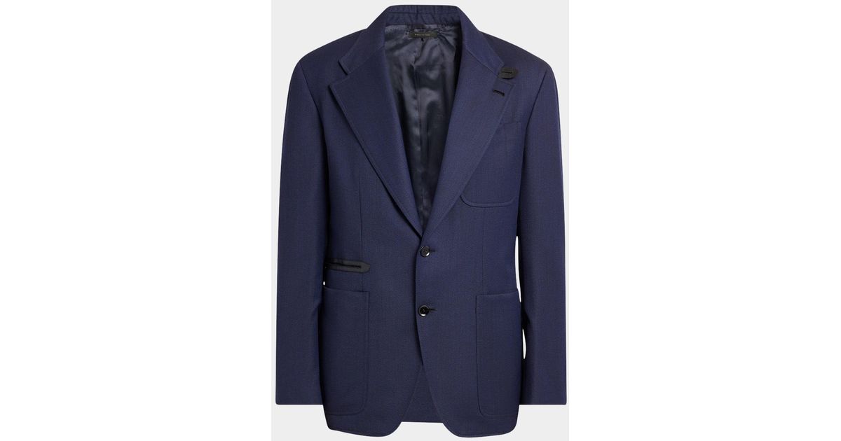 Brioni Wool Single-Breasted Travel Sport Coat in Blue for Men | Lyst