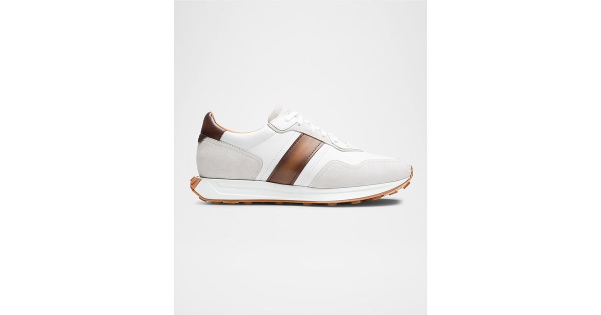 Magnanni Romero Ii Leather And Suede Low-Top Sneakers in White for Men ...