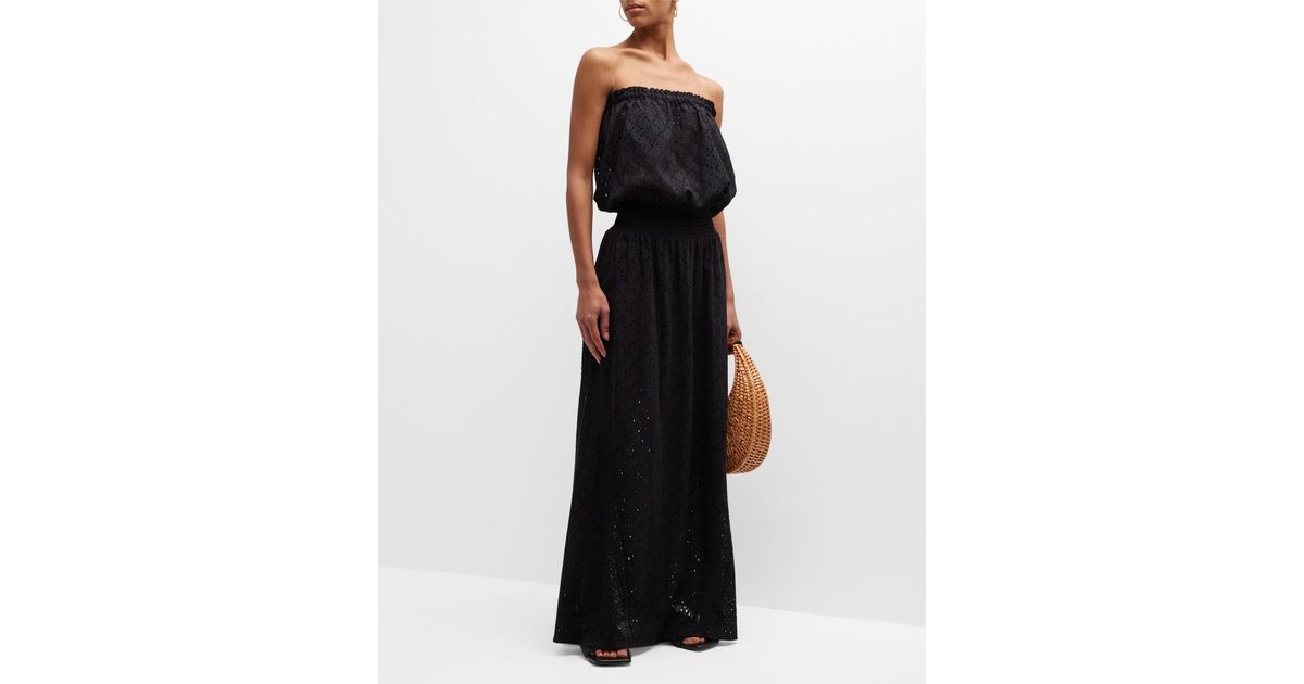 Ramy Brook Vesper Strapless Eyelet Maxi Dress In Black Lyst