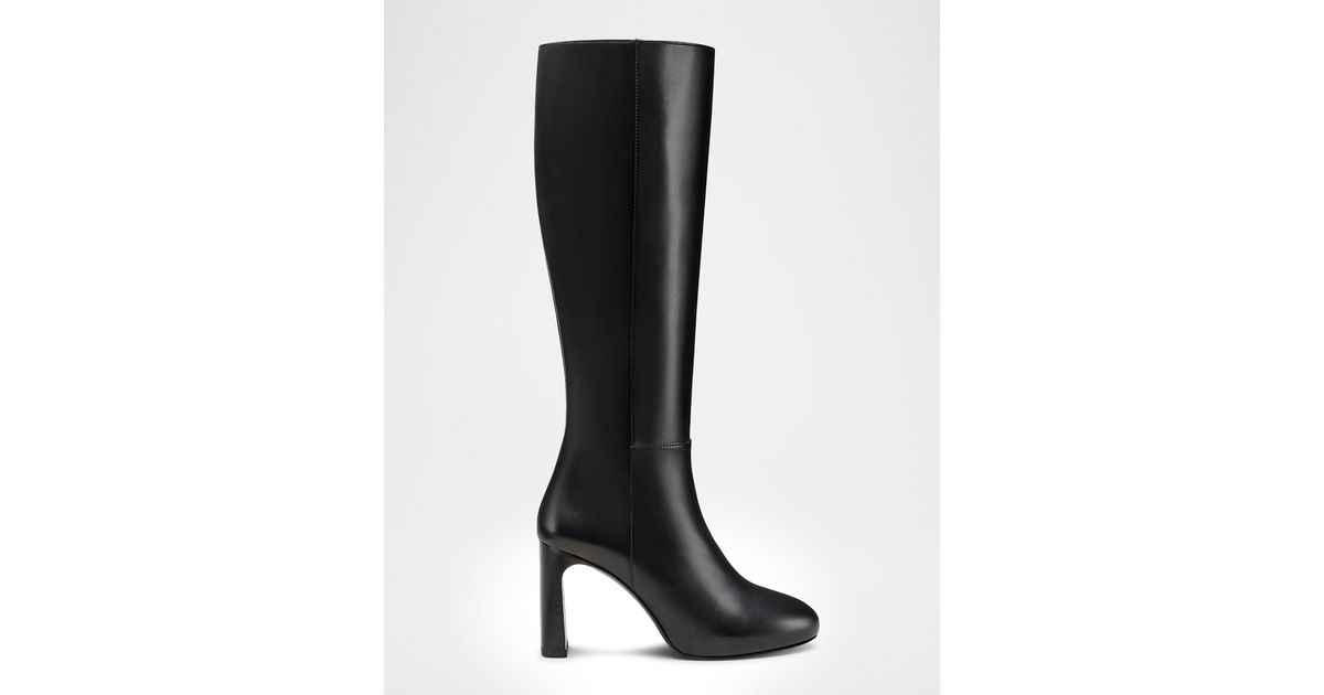Stuart Weitzman 90Mm Babette Leather Knee-High Platform Boots in Black ...