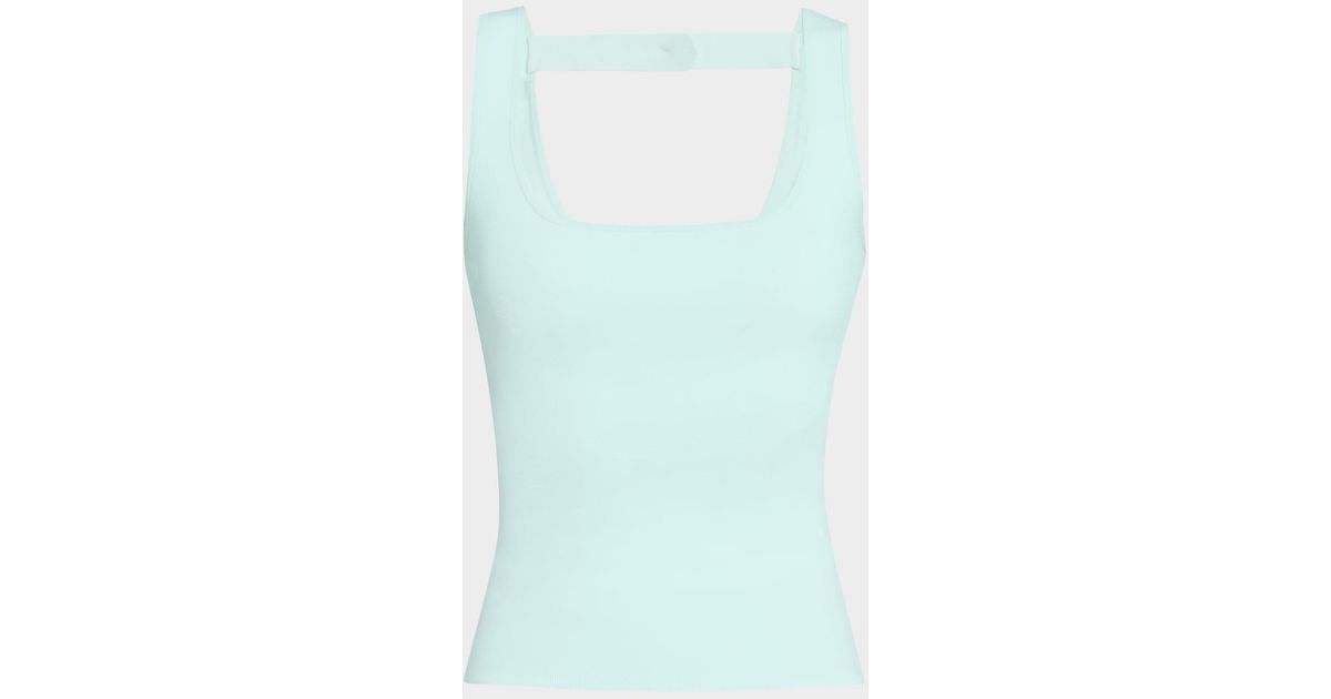 Maria McManus Square-Neck Knit Tank Top in Blue | Lyst