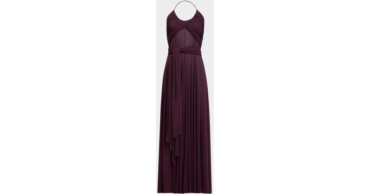 Alaïa Draped Halter Backless Gown in Purple | Lyst