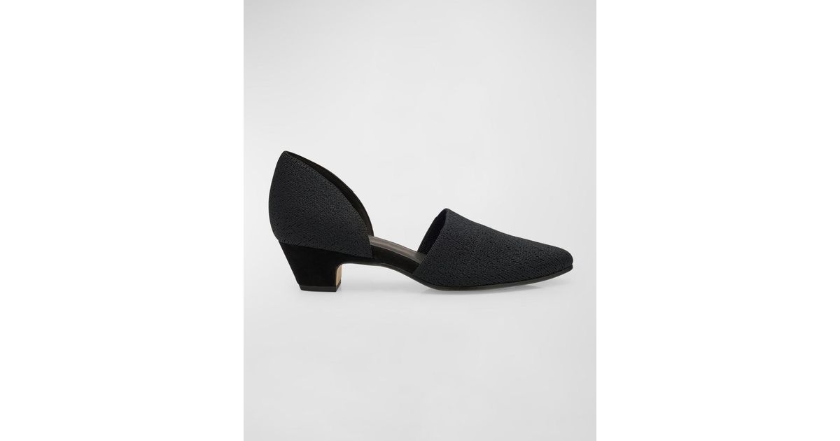 Eileen Fisher Marra Knit D'Orsay Pumps in Black | Lyst