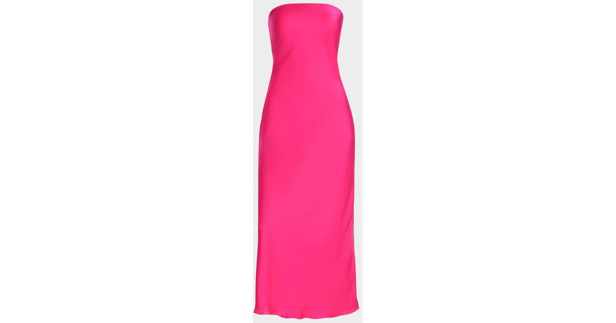 Ramy Brook Shauna Strapless Cowl-Back Midi Dress in Pink | Lyst