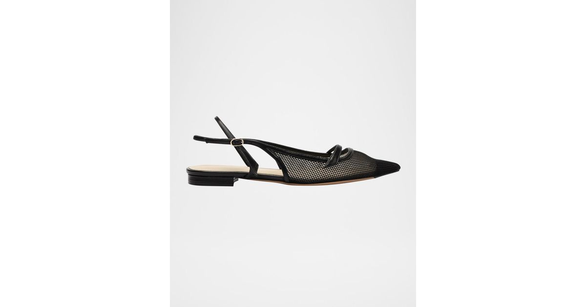 Alexandre Birman Tita Mesh Slingback Flats in Black | Lyst