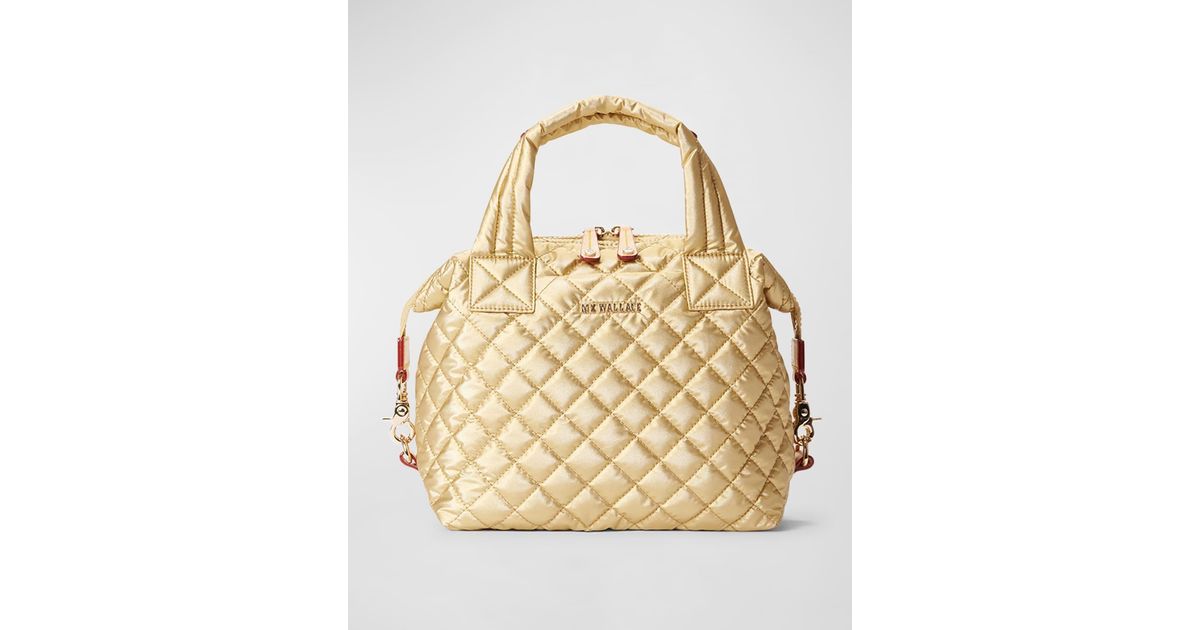 MZ Wallace Sutton Deluxe Small Quilted Crossbody Bag in Natural | Lyst