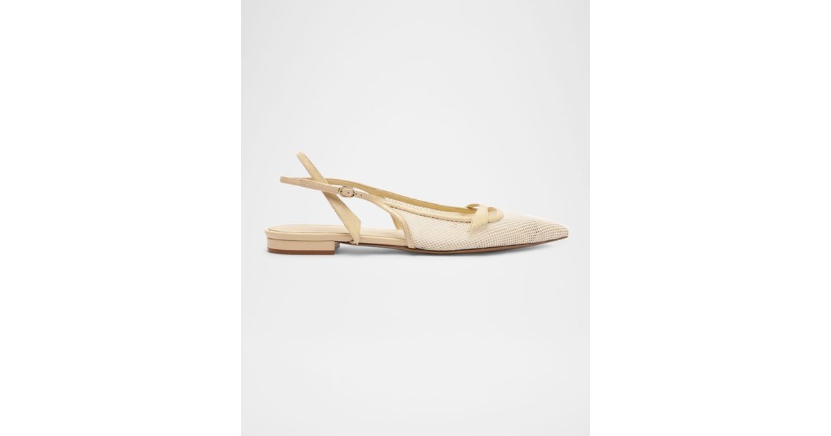 Alexandre Birman Tita Mesh Slingback Flats in White | Lyst