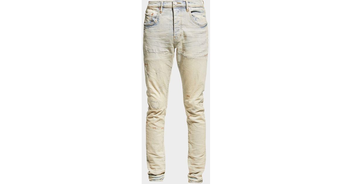 Purple Apos;S P001 Repair Skinny Jeans in Natural for Men | Lyst