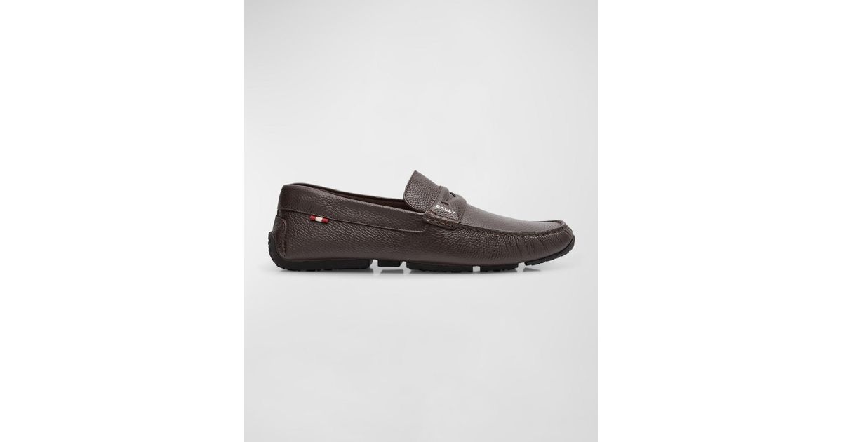 Bally Palven Pilot Grained Leather Drivers for Men | Lyst