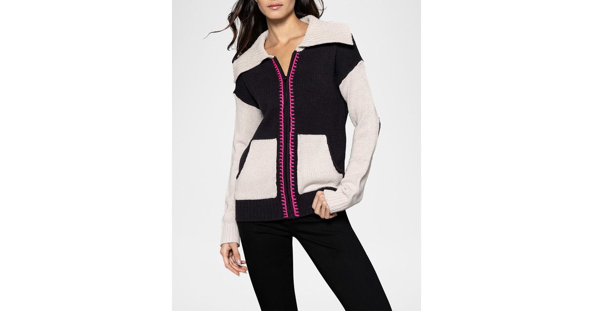 Lisa Todd Undercover Love Colorblock Intarsia Jacket in Black | Lyst